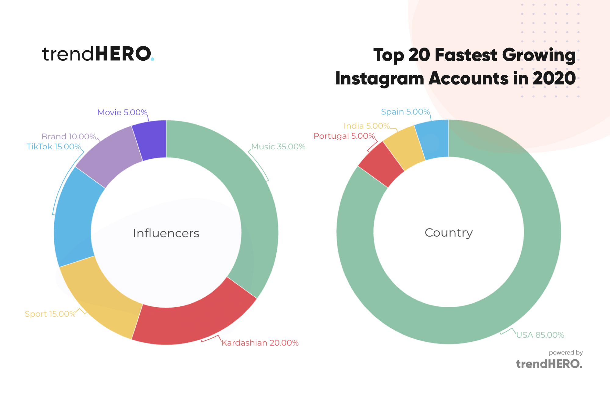 Top 20 Fastest Growing Instagram Accounts in 2020 - trendHERO